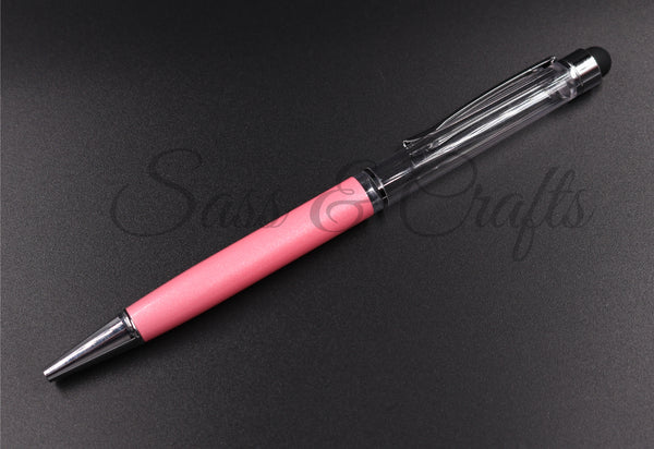 Skinny Ball Point Pen with Stylus - Pink – Sass & Crafts, LLC